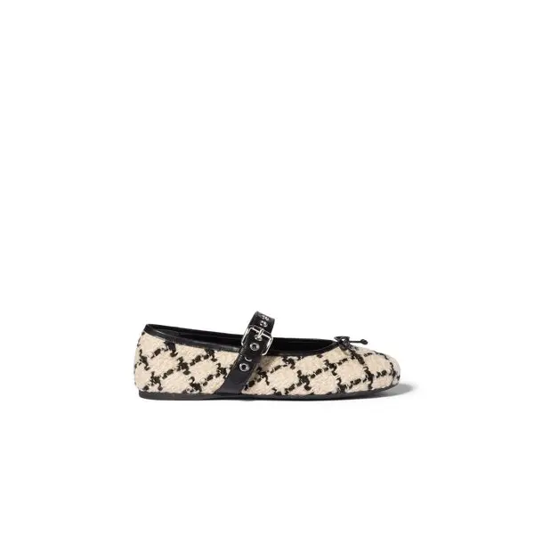 Miu Miu Bouclé Check Ballerinas