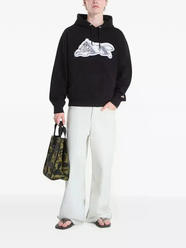 BILLIONAIRE BOYS CLUB - ICE CREAM Iced Out Running Dog Popover Hoodie - Black