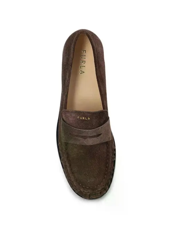 Furla Suede-finish Penny-strap Ballet Flats