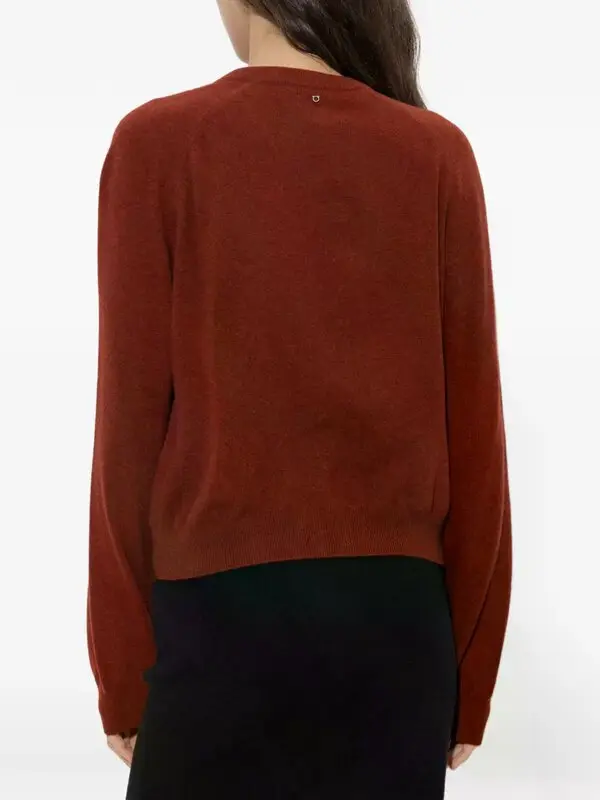 FERRAGAMO Leather-appliqué Cut-out Sweater