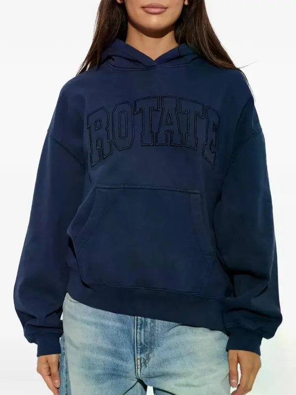 ROTATE BY BIRGER CHRISTENSEN Logo Embroidered Cotton Hoodie