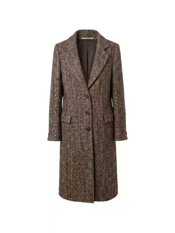 Tagliatore Herringbone-pattern Wool Coat