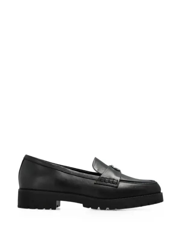 Michael Kors Logo-plaque Leather Ballet Flats - Black