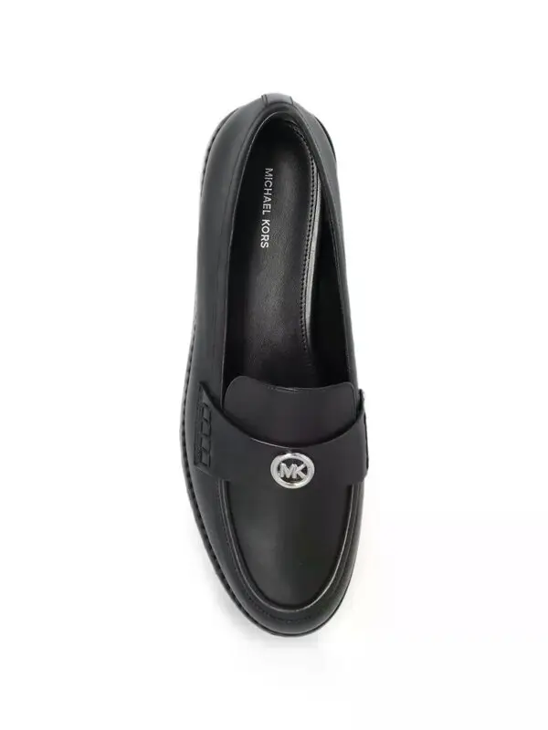 Michael Kors Logo-plaque Leather Ballet Flats