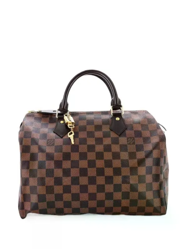 LOUIS VUITTON Speedy 30 Damier Satchel Handbag - Brown