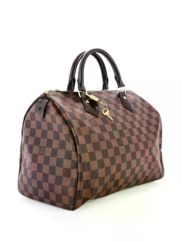 LOUIS VUITTON Speedy 30 Damier Satchel Handbag - Brown