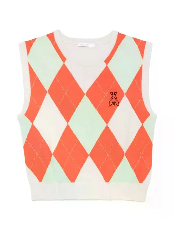 Patrizia Pepe Argyle-knit Wool Sweater Vest