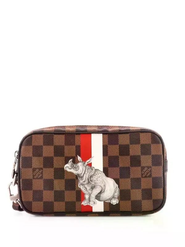 LOUIS VUITTON Pochette Volga Limited Edition Chapman Savane Damier Clutch Bag - Brown