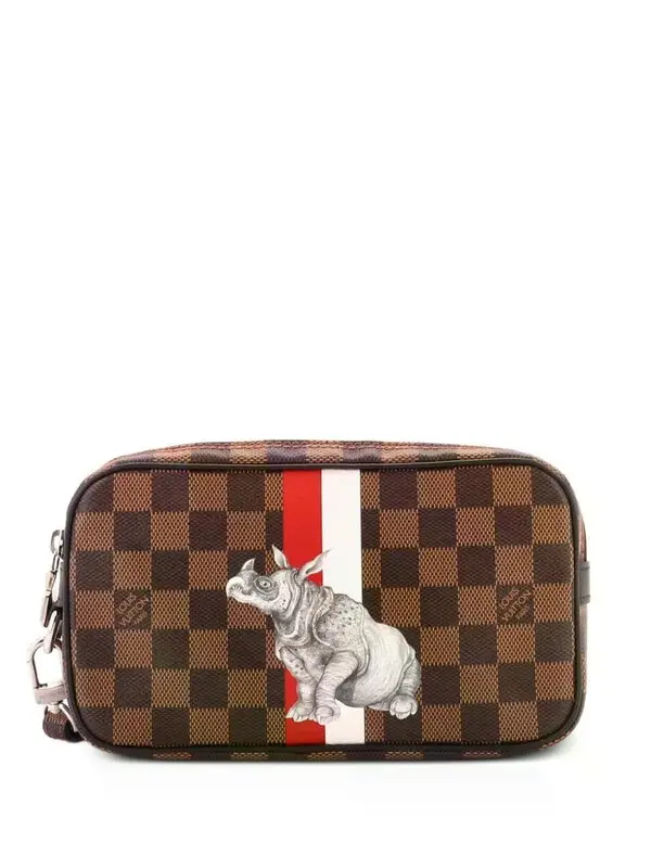 LOUIS VUITTON Pochette Volga Limited Edition Chapman Savane Damier Clutch Bag - Brown