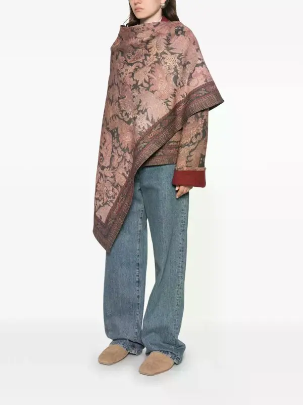 PIERRE-LOUIS MASCIA Floral Print Asymmetric Cape