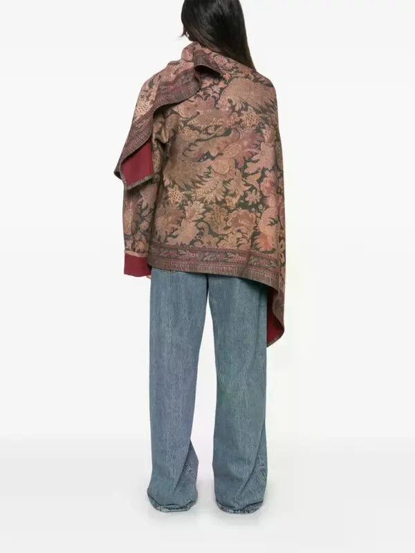 PIERRE-LOUIS MASCIA Floral Print Asymmetric Cape