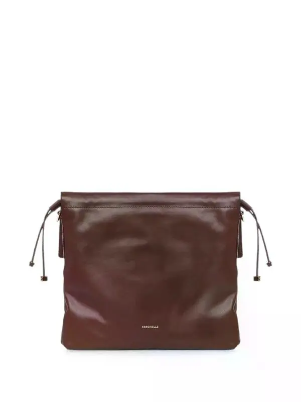 COCCINELLE Logo-embossed Leather Shoulder Bag - Brown