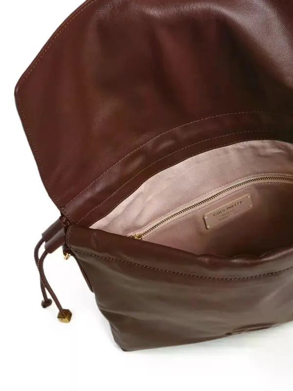COCCINELLE Logo-embossed Leather Shoulder Bag