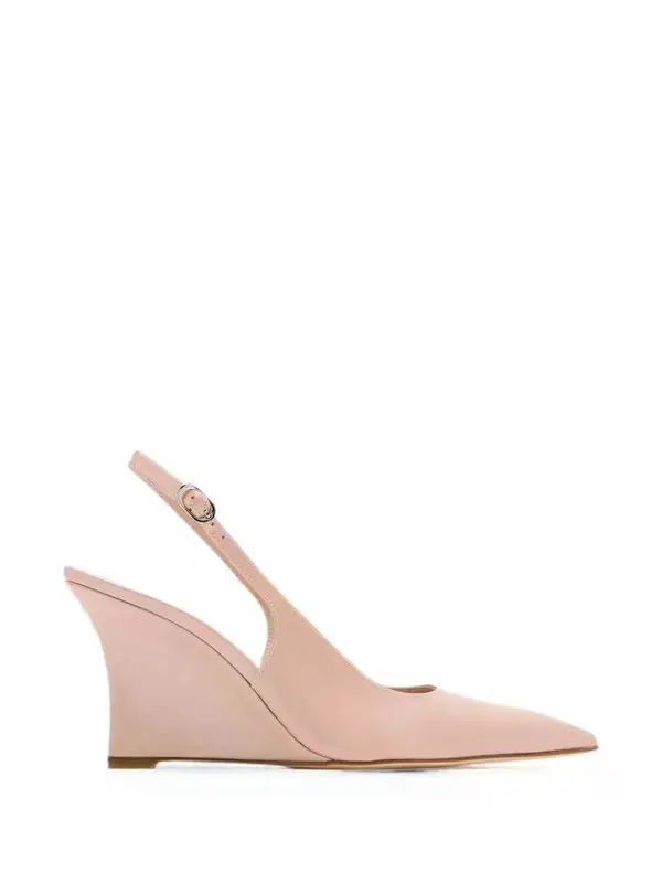 STUART WEITZMAN Patent-leather Slingback Sandals - Neutrals