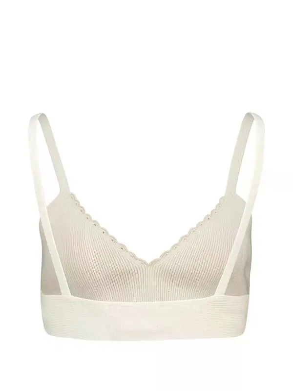 Escvdo Cima Scalloped Ribbed-knit Top