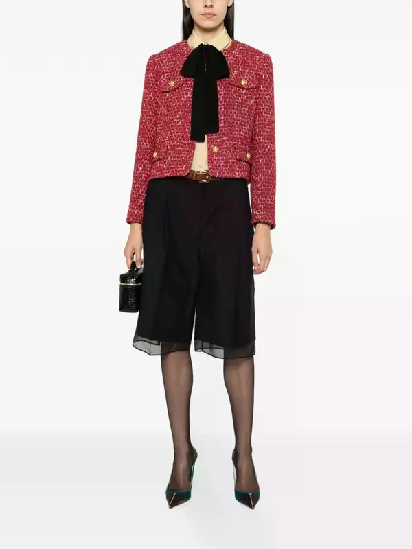 Valentino Garavani Textured Tweed Jacket With Gold Buttons