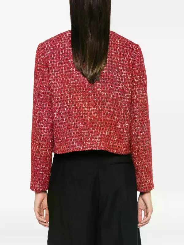 Valentino Garavani Textured Tweed Jacket With Gold Buttons