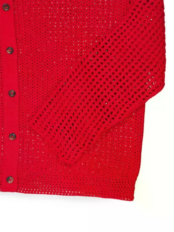 Escvdo Solar Crochet-appliqué Knitted Shirt