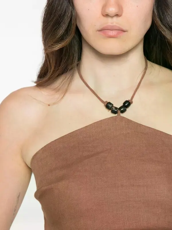 Faithfull The Brand Amaia Bead-embellished Ruched Cami Top