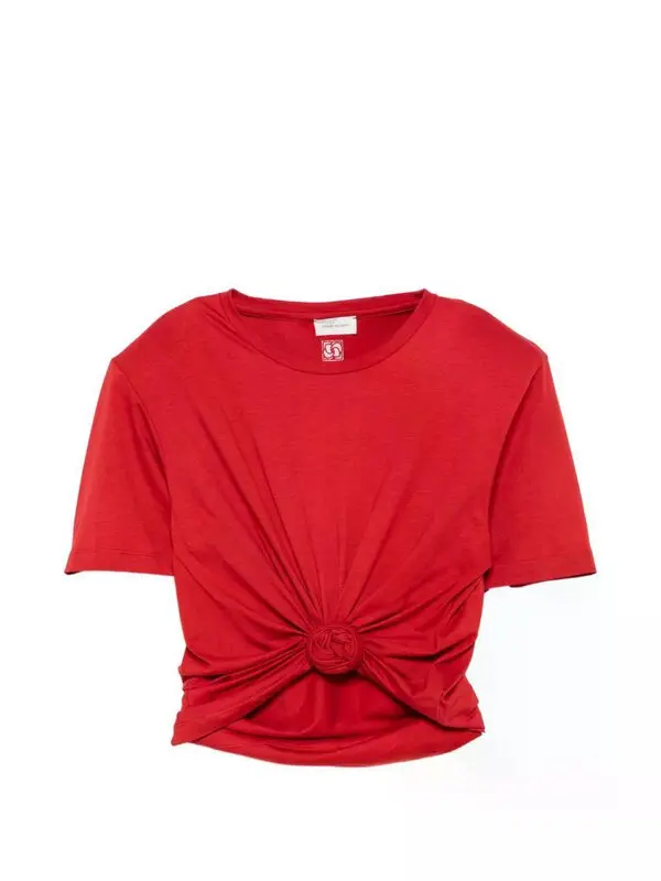 Magda Butrym Cropped T-shirt With Rosette Detail - Red