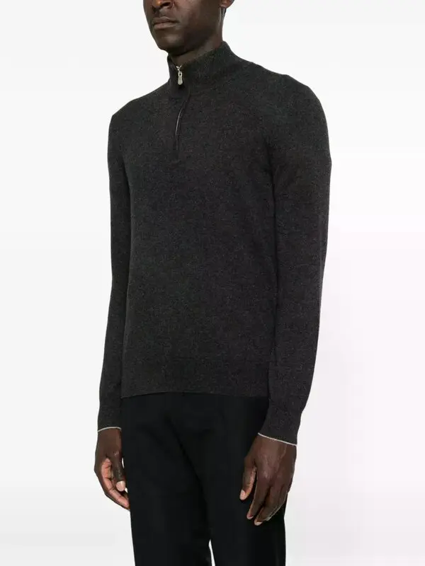 Brunello Cucinelli Half-zip Wool Sweater - Grey