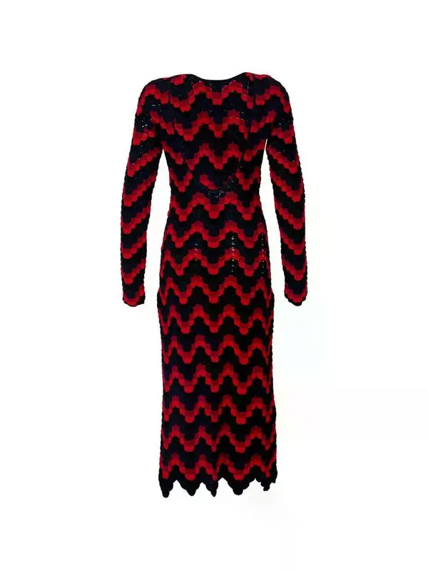 Escvdo Ursula Wave-pattern Crochet Maxi Dress