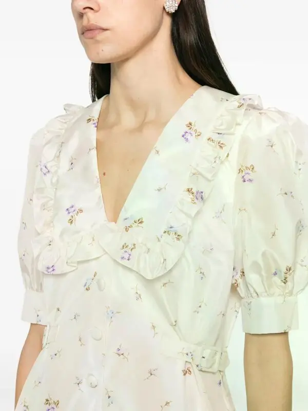 Alessandra Rich Floral Print Mini Dress