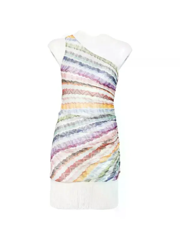 Missoni Fringed Zigzag-print Mini Dress