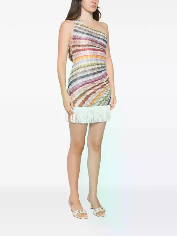 Missoni Fringed Zigzag-print Mini Dress