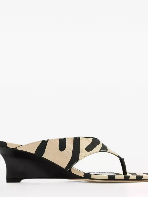 STUART WEITZMAN Zebra-print Wedge Sandals - Neutrals