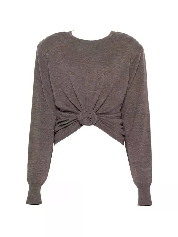 Magda Butrym Knot-detail Long-sleeve Sweater - Brown