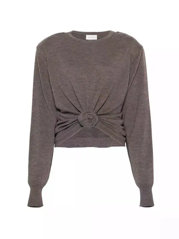 Magda Butrym Knot-detail Long-sleeve Sweater - Brown
