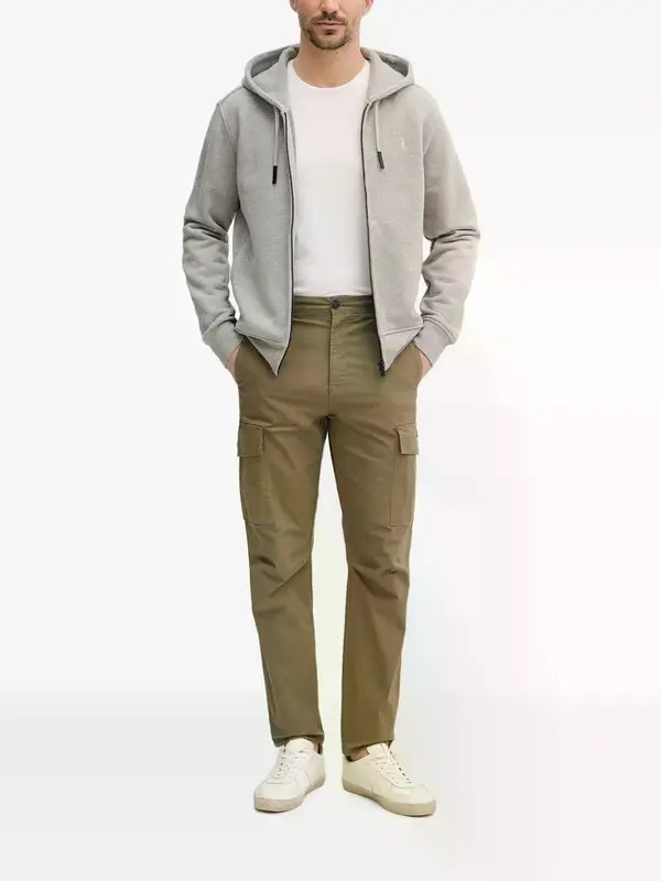 TRUSSARDI Logo-embroidered Zip-up Hoodie - Grey