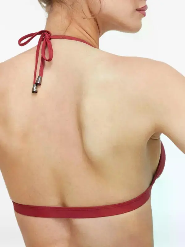 TRUSSARDI Buckle-fastening Halterneck Bikini Top - Red
