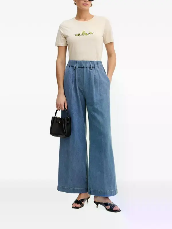 TRUSSARDI Logo-embroidered T-shirt