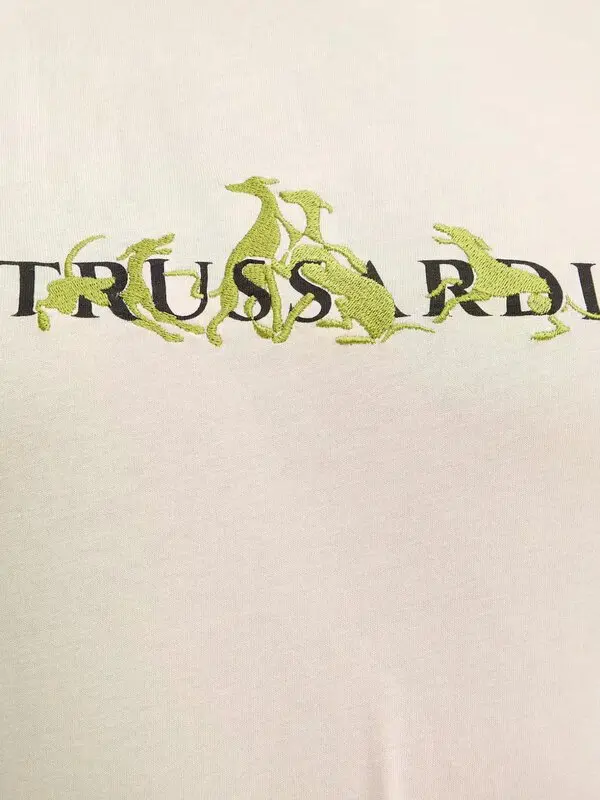 TRUSSARDI Logo-embroidered T-shirt
