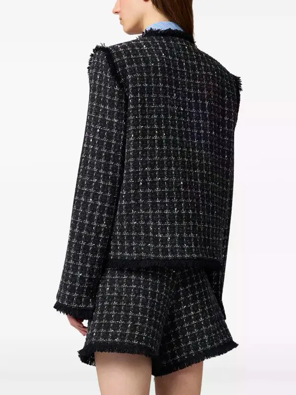 MSGM Bouclé-tweed Frayed Jacket