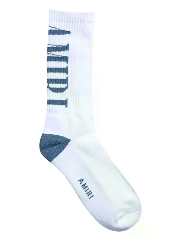 Amiri Logo Print Crew Socks - White