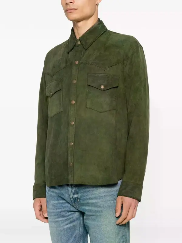 ANTIK DENIM Whipstitch-trim Button-up Shirt