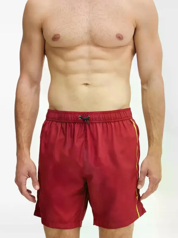 TRUSSARDI Logo-print Drawstring Swim Shorts - Red