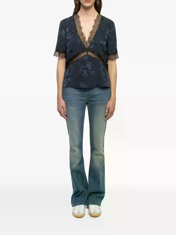 Zadig&Voltaire Lace-trim Jacquard Top