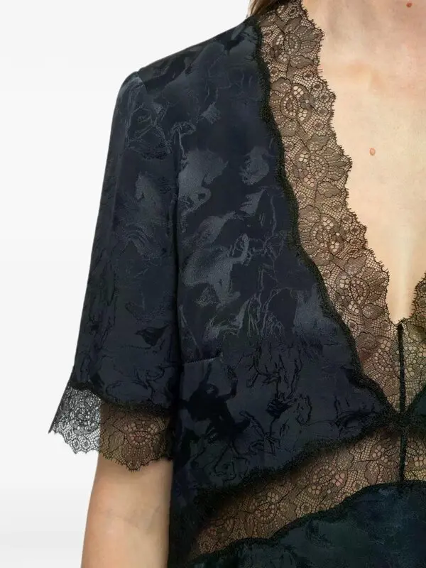 Zadig&Voltaire Lace-trim Jacquard Top