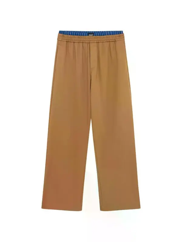 MSGM Layered-waistband Straight-leg Trousers - Neutrals