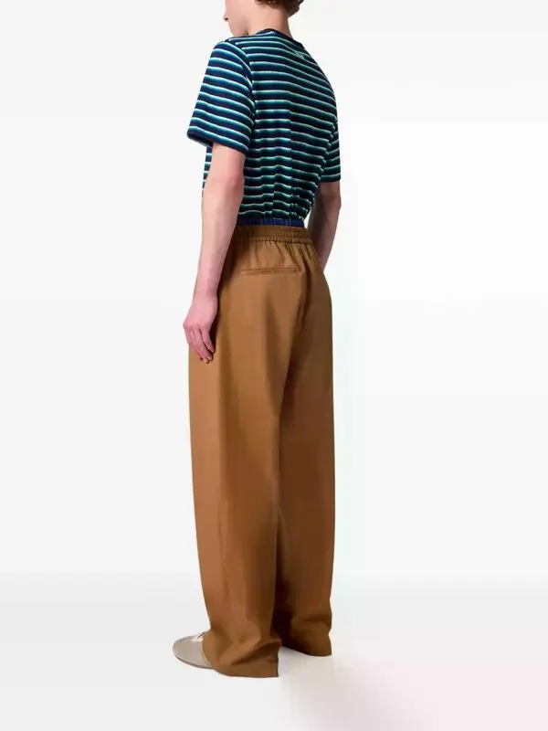 MSGM Layered-waistband Straight-leg Trousers
