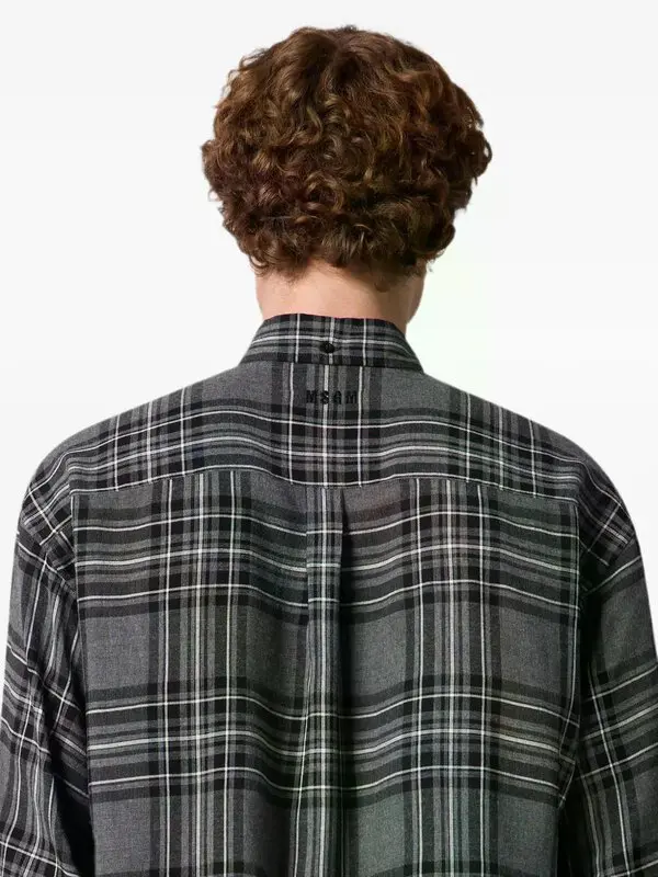 MSGM Check-print Button-down Shirt