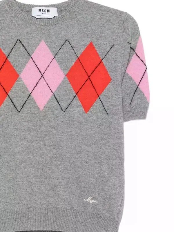 MSGM Argyle-pattern Short-sleeve T-shirt