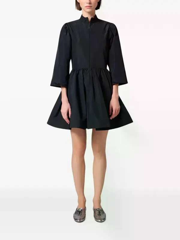 MSGM High-neck Gathered-skirt Mini Dress