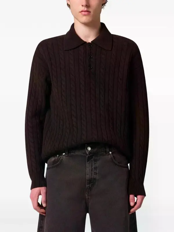 MSGM Cable-knit Polo Shirt