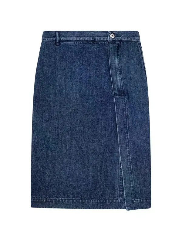 MSGM Slit-detail Midi Skirt - Blue