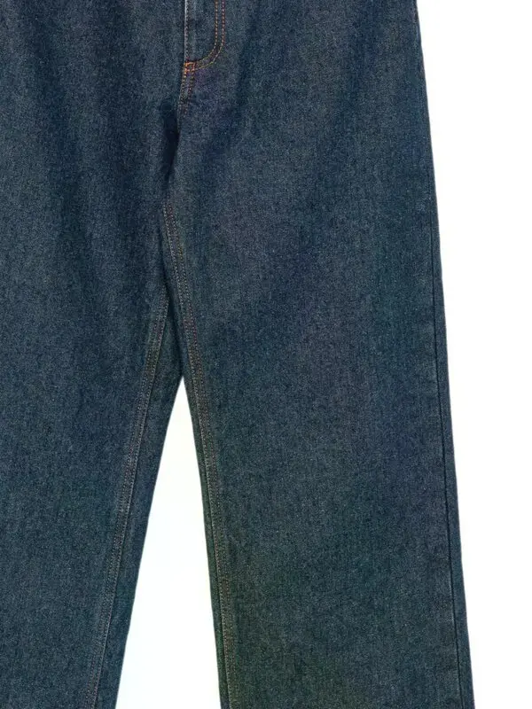MSGM Contrast-stitch Logo-embroidered Jeans